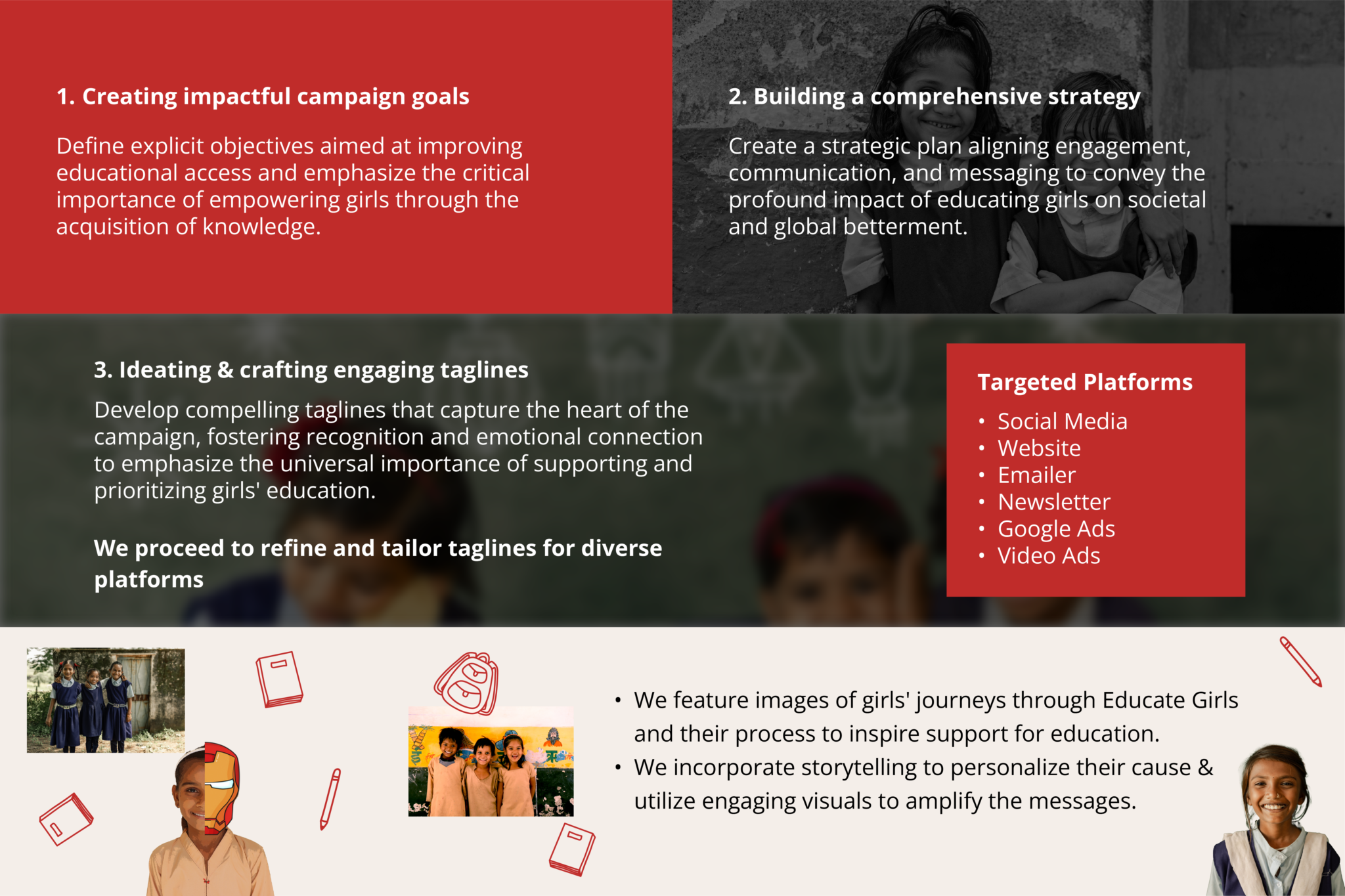 Educate Girls Campaign Planning - Summerowlstudio.com